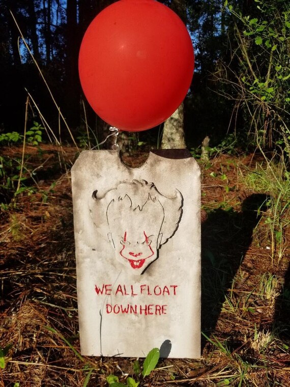 Pennywise We All Float Down Here Tombstone Halloween Prop - Etsy