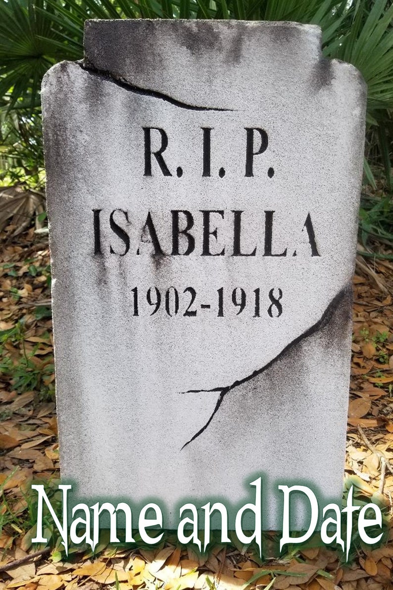 Personalized Halloween Tombstone Prop: Hand Carved Cemetery Decoration ...