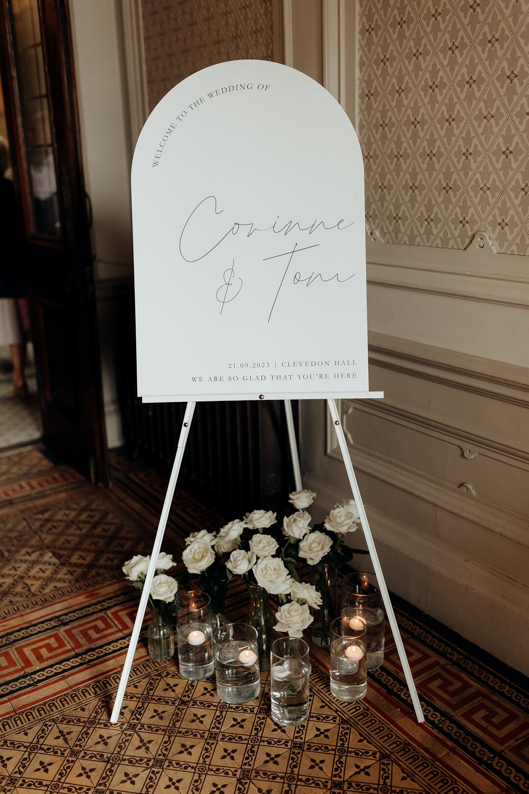 Arched Wedding Welcome Sign // Arched Sign, Curved Wedding Sign, Large ...