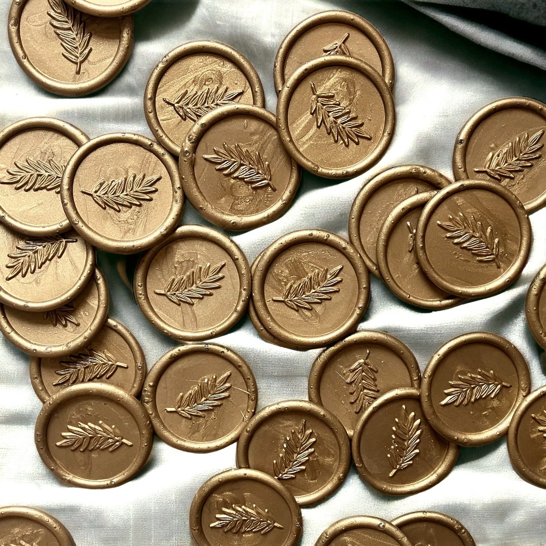 Evergreen Leaf Wax Seals: Self Adhesive Envelope Stickers for Wedding ...