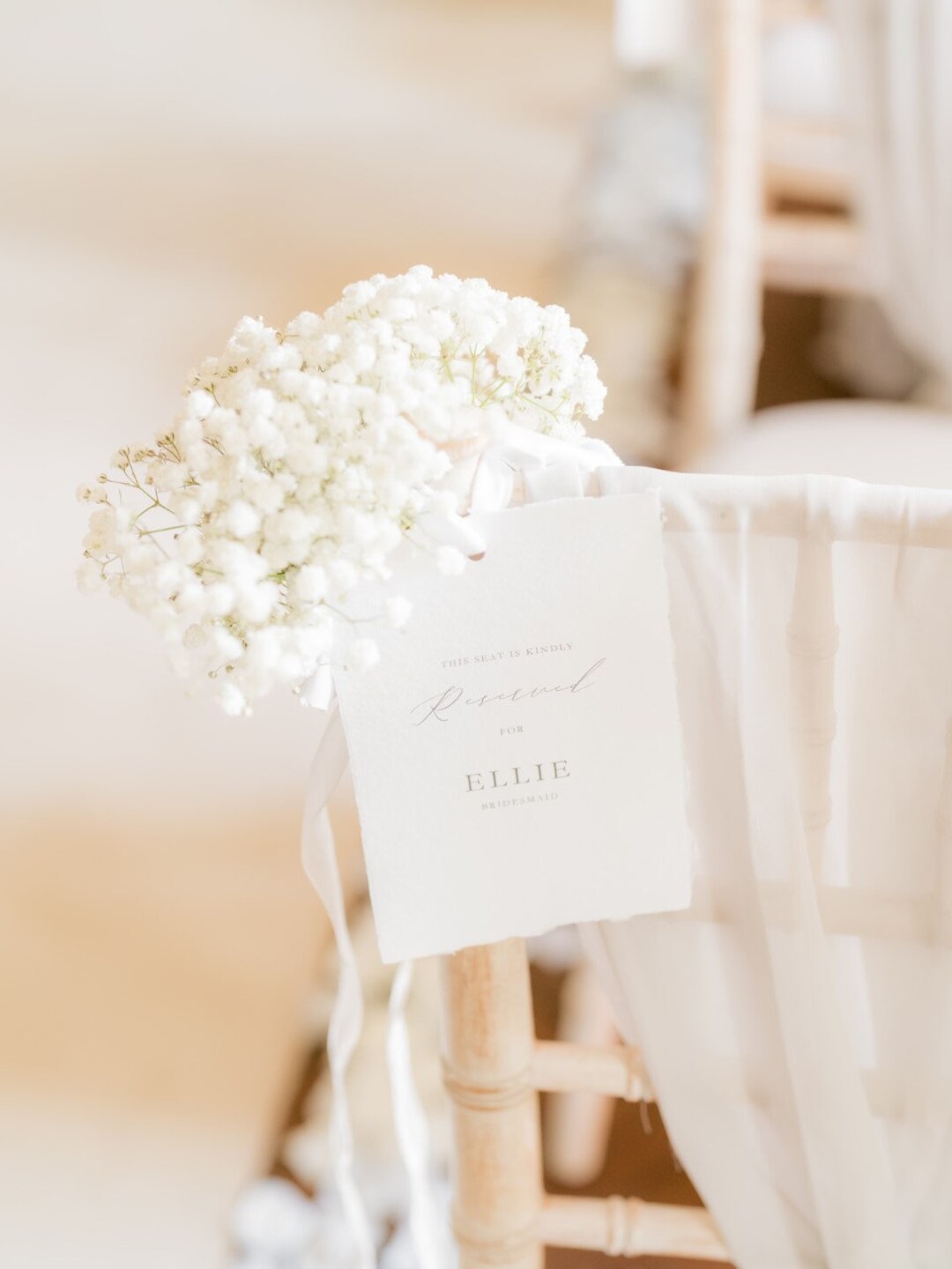 Seat Reservation Signs on Handmade Paper // Personalised for Weddings ...