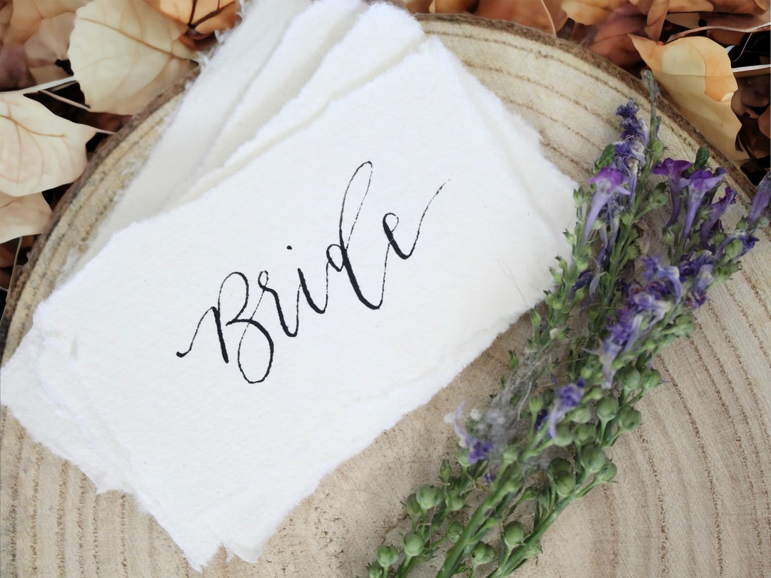 Handwritten Place Cards on Handmade Paper // Place Names, Place ...