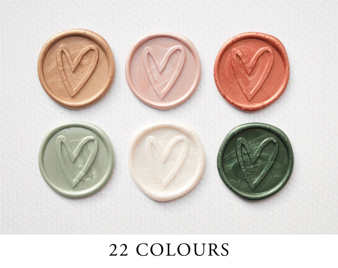Heart Self Adhesive Wax Seals // Envelope Stamps for Wedding ...