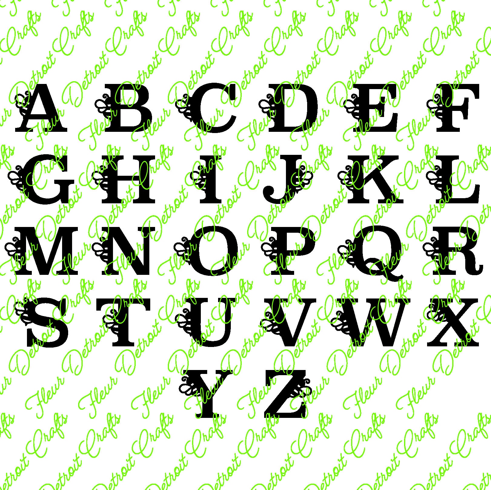 Bumble Bee Letters Alphabet A-Z for Monograms SVG PNG Design Cricut or ...