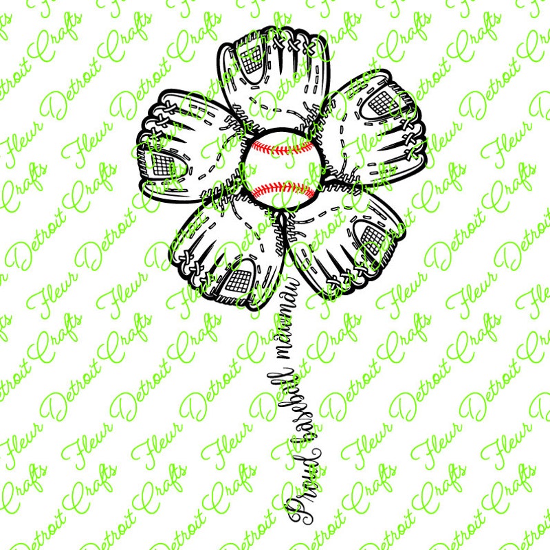 Baseball Glove Flower Svg - Etsy