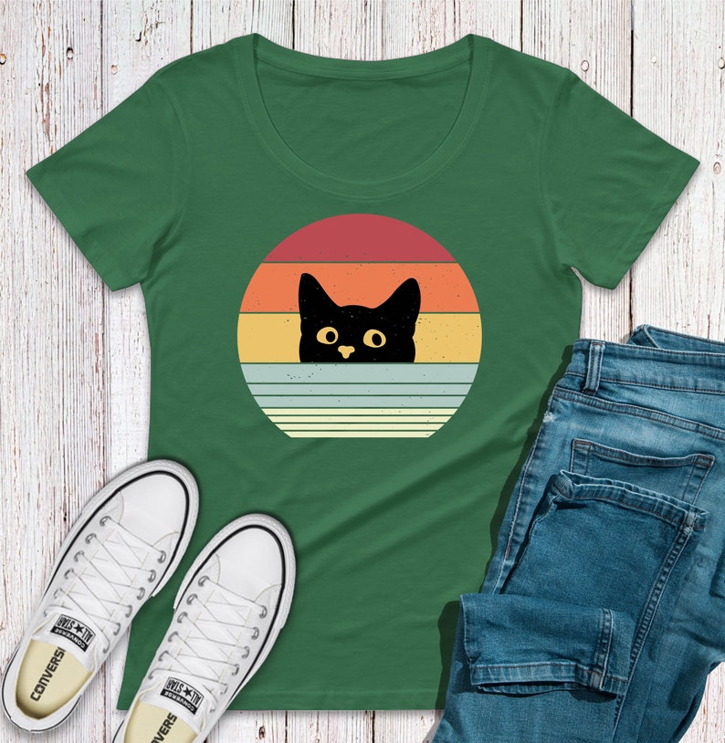 Peeking Cat Sunset SVG PNG Design Cricut Silhouette Cut | Etsy