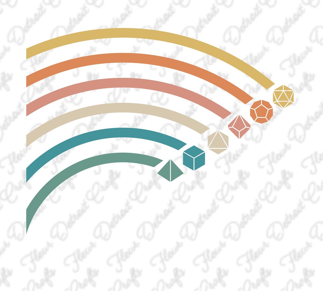 Retro Rainbow Dnd Dice Dungeon Master Dungeons and Dragons SVG Cutting ...