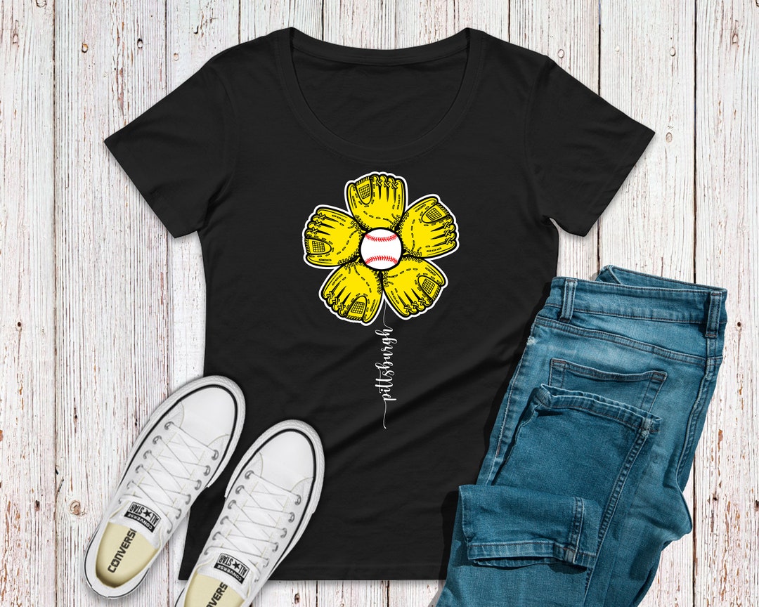 SVG Pittsburgh Baseball Flower SVG PNG Custom Design for Mia - Etsy