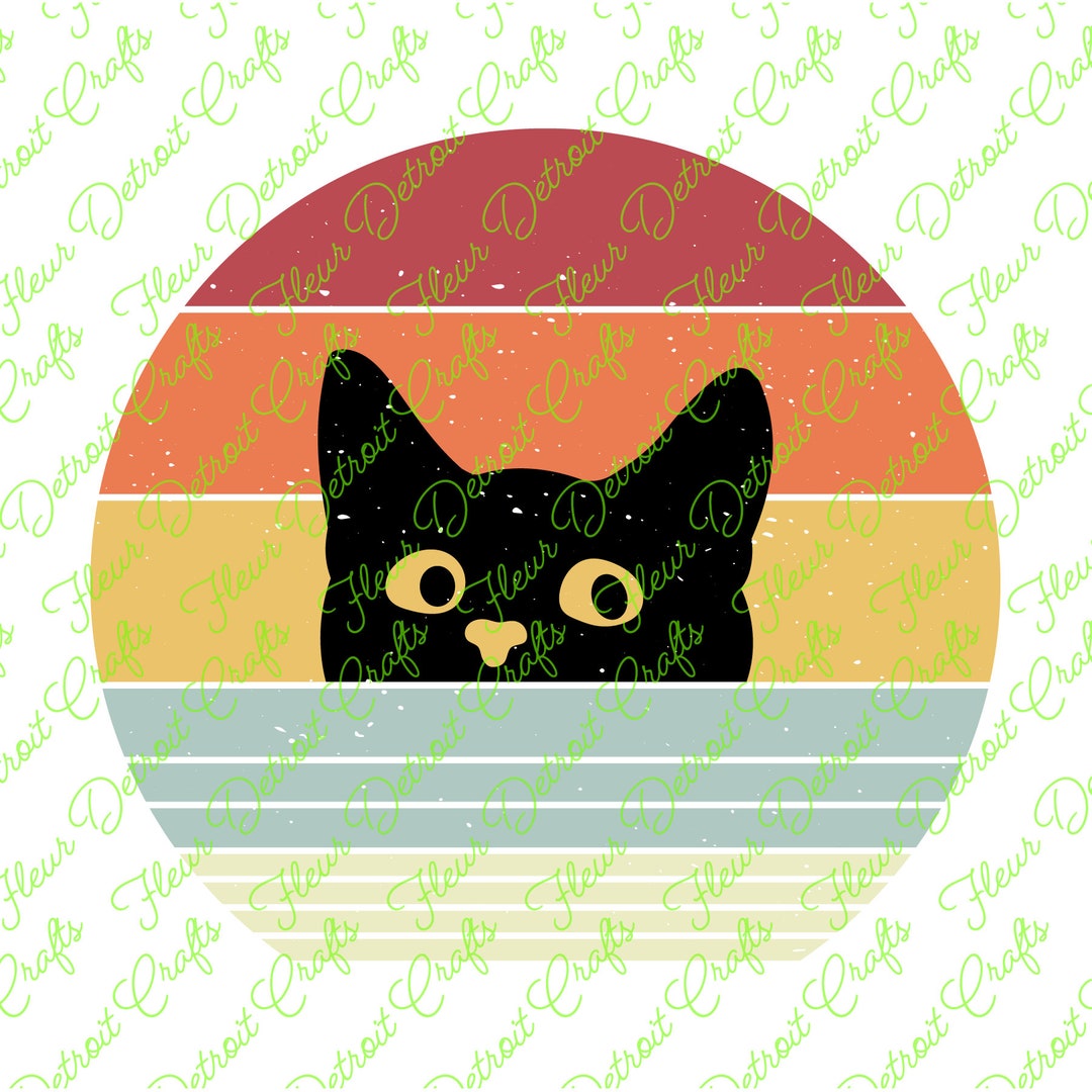 Peeking Cat Sunset SVG PNG Design Cricut, Silhouette, Cut File ...