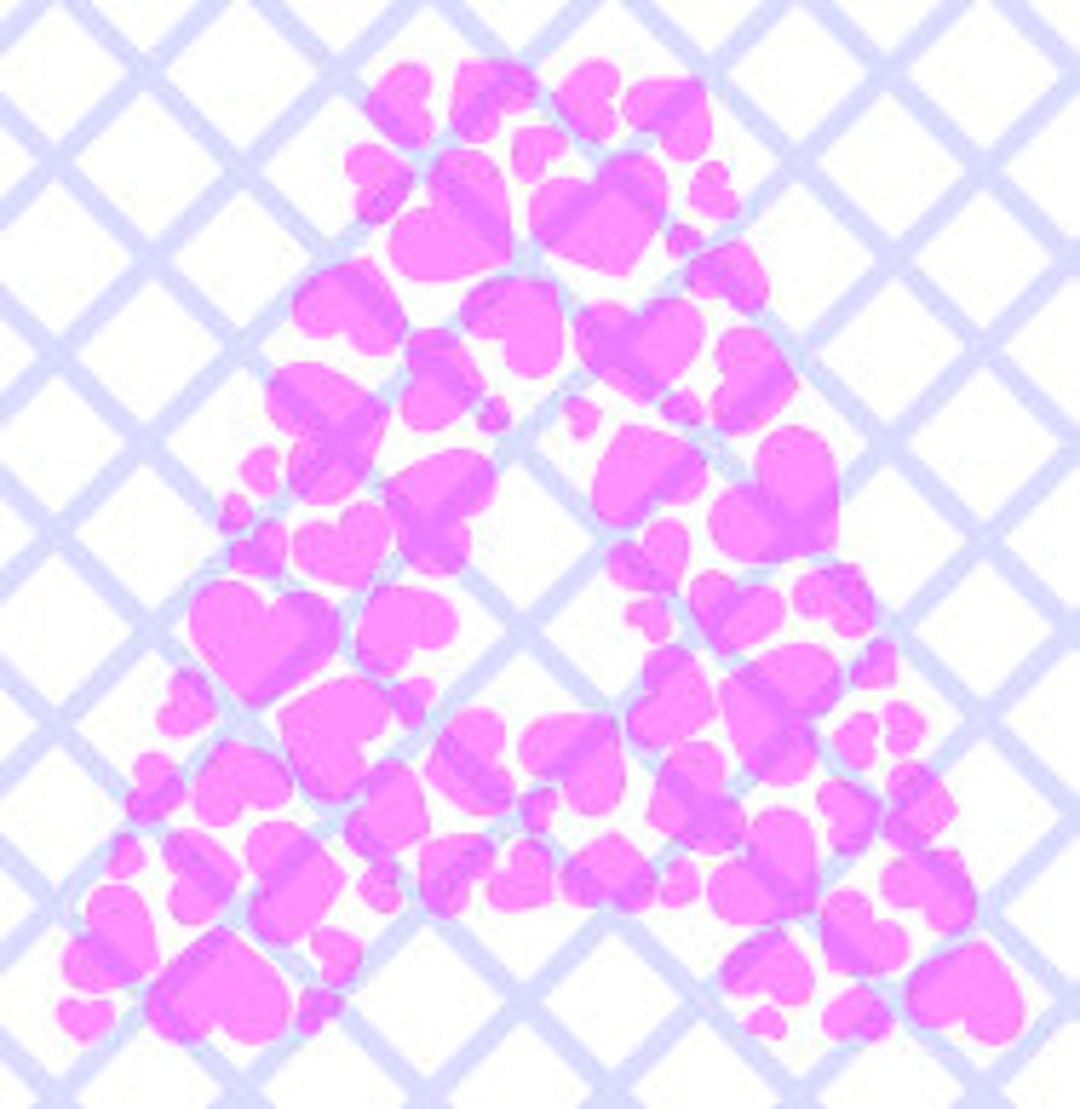 Heart Filled Letters Alphabet A-Z for Monograms SVG Design Cricut ...