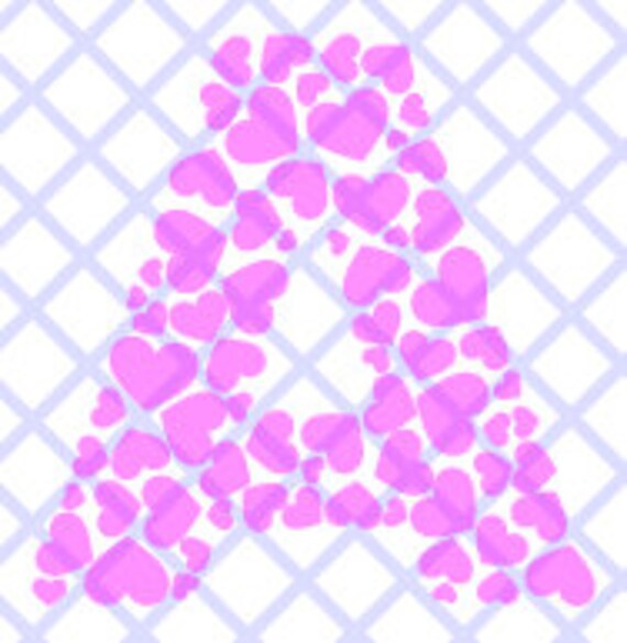 Heart Filled Letters Alphabet A-Z for Monograms SVG Design | Etsy Hong Kong