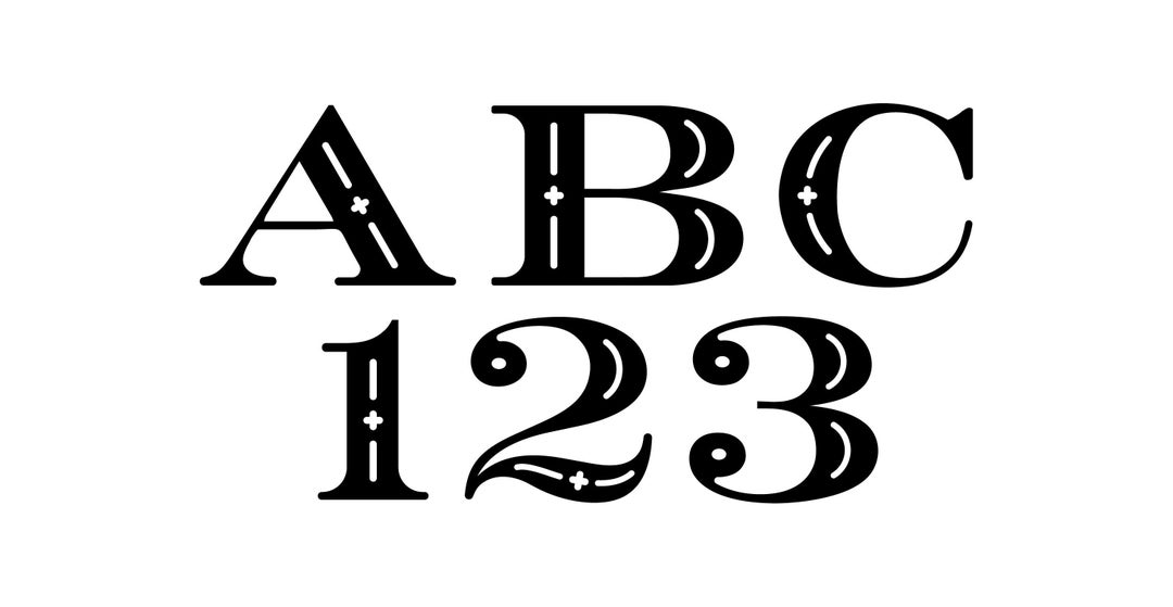 Decorative Ornamental Fat Vintage Serif Letters Alphabet Font A-Z ...