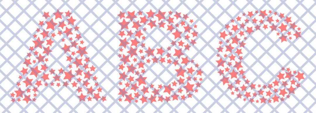 STARS Filled Letters Alphabet A-Z for Monograms SVG Design Cricut ...