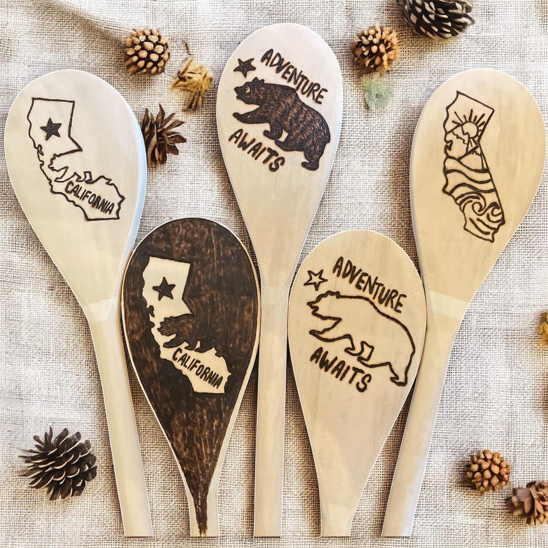 Rubberwood 14" Cooking Spoons| Eco-friendly| California State Designs ...