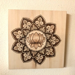 Custom Wood Burning Art With a Custom Mandala | Pyrography | Handmade ...