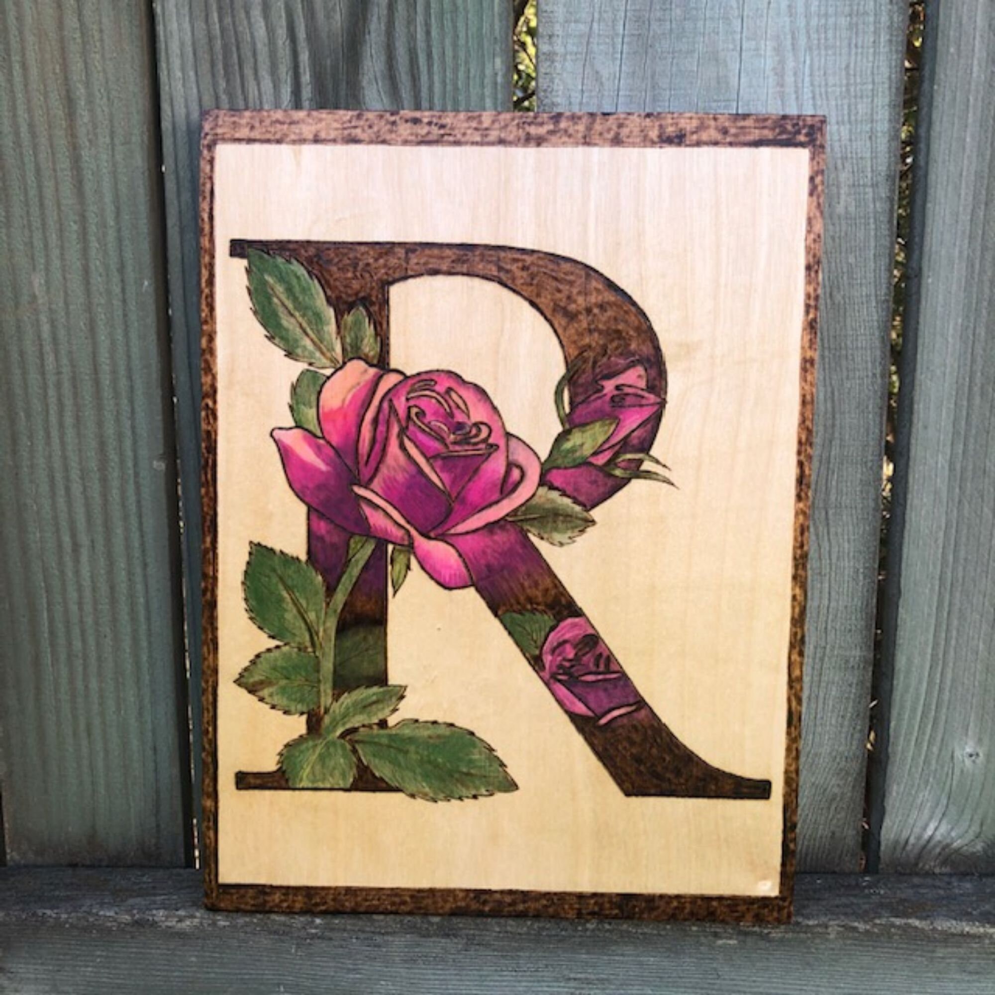 Custom Alphabet Letters Wood Burning Art Pyrography - Etsy