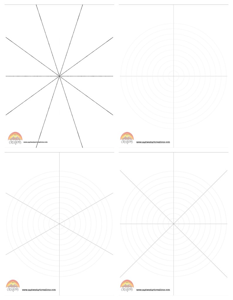 Mandala Grid Practice Sheets PDF File digital Download Only 13 Styles ...