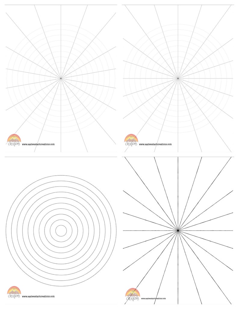 Mandala Grid Practice Sheets PDF File digital Download Only 13 Styles ...
