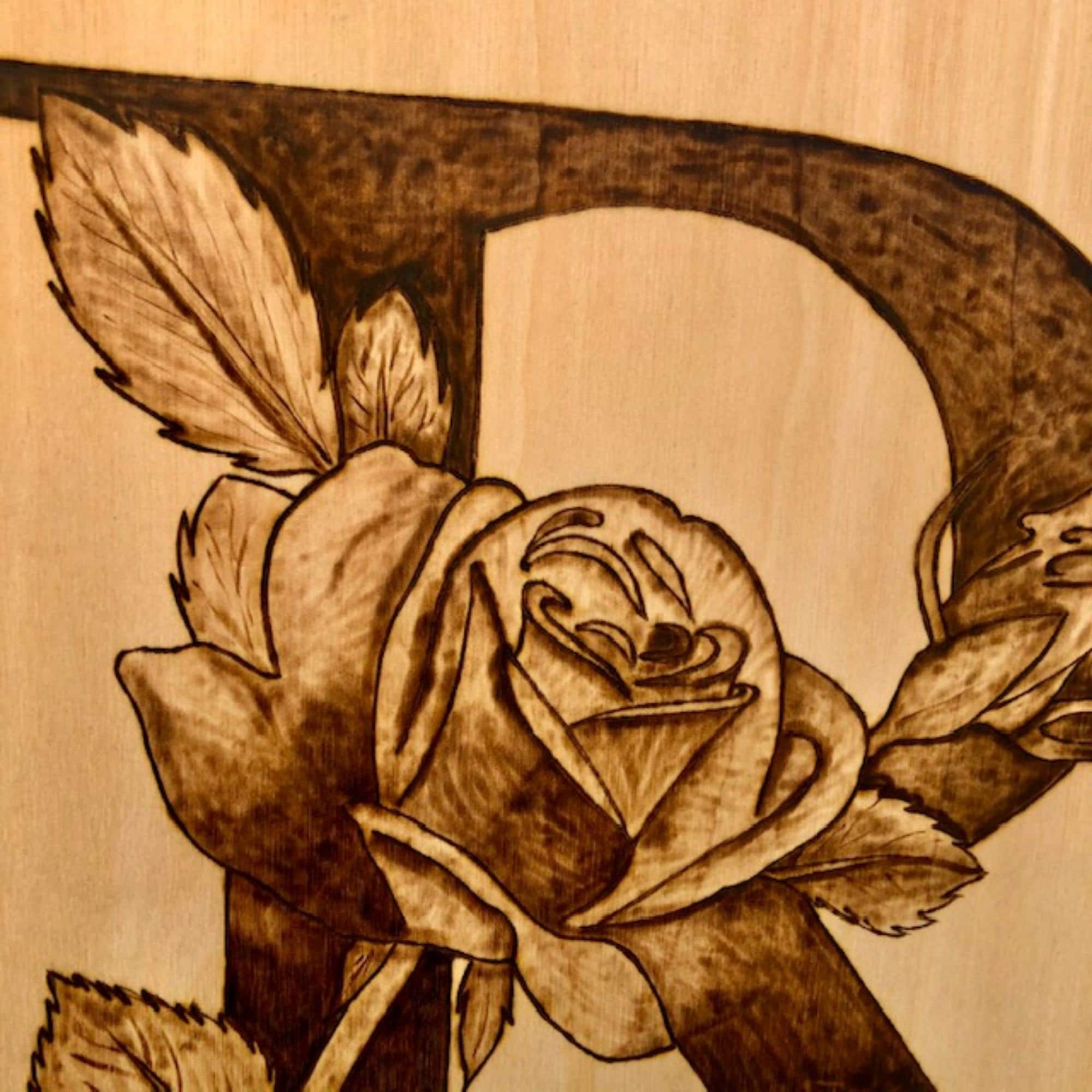 Custom Alphabet Letters Wood Burning Art Pyrography - Etsy