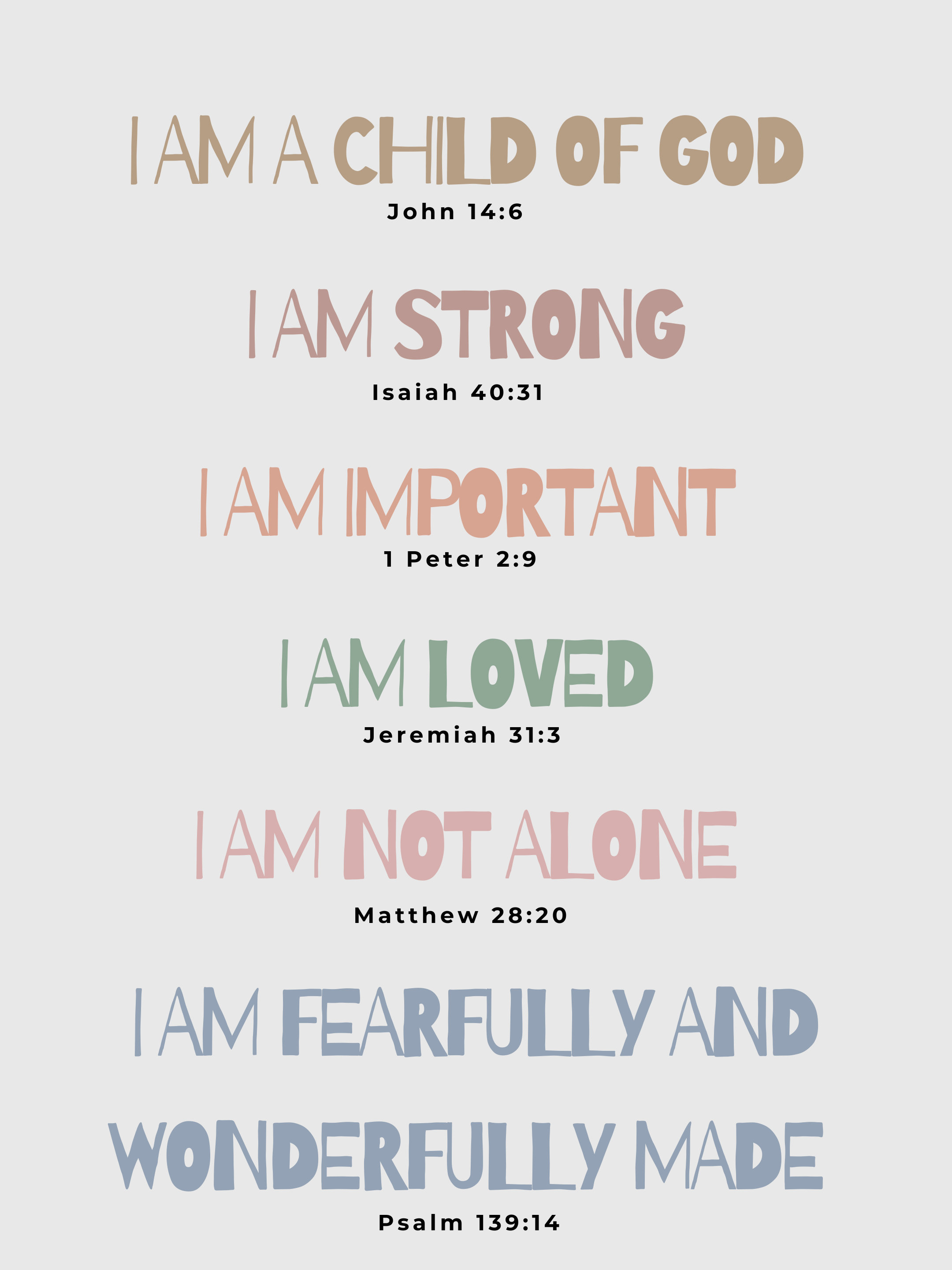 Christian Affirmations for Kids - Etsy