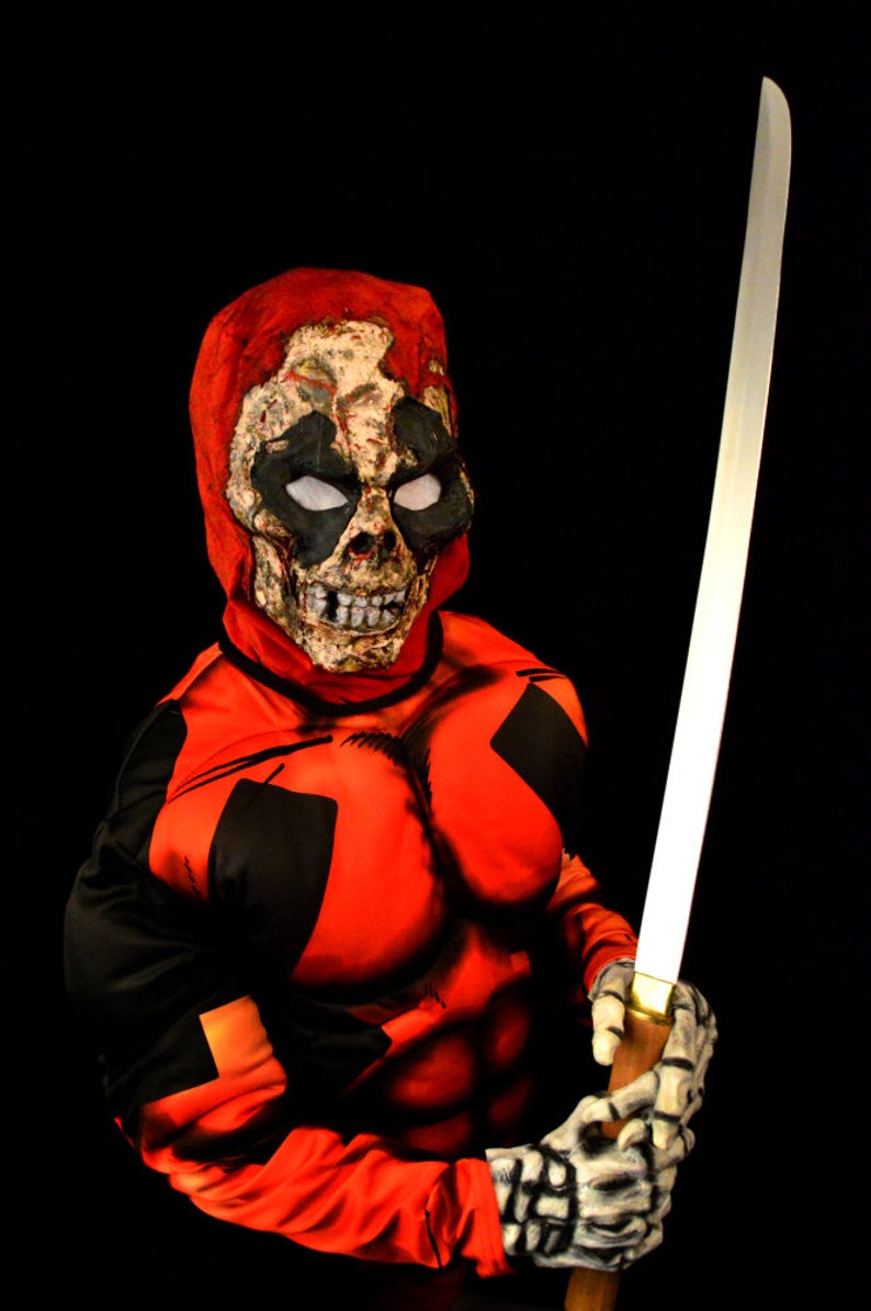 Deadpool Skull Burned Rotting Flesh Halloween Costume Mask With Full ...