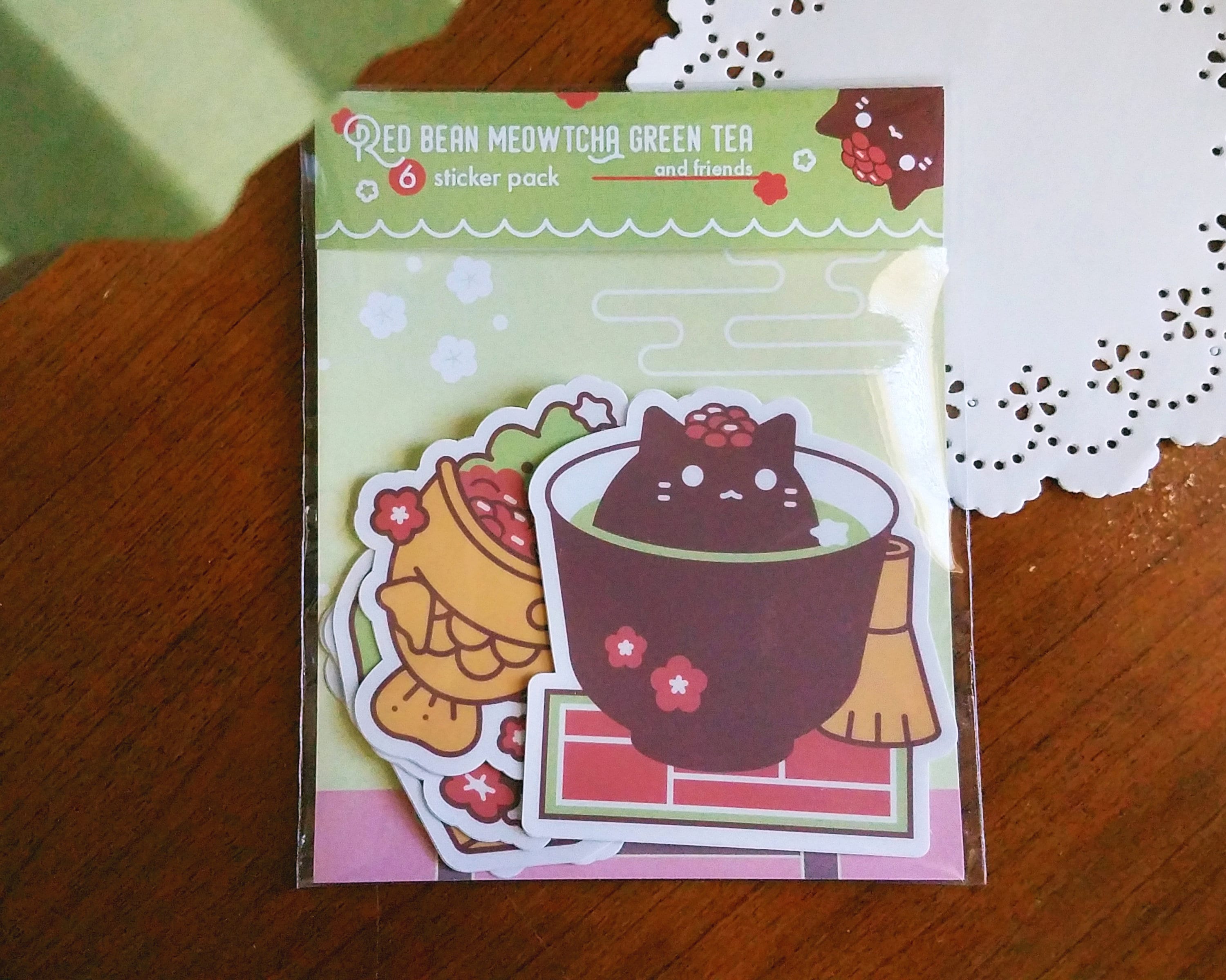 Adzuki Meowtcha Tea and Friends Stickers - Etsy