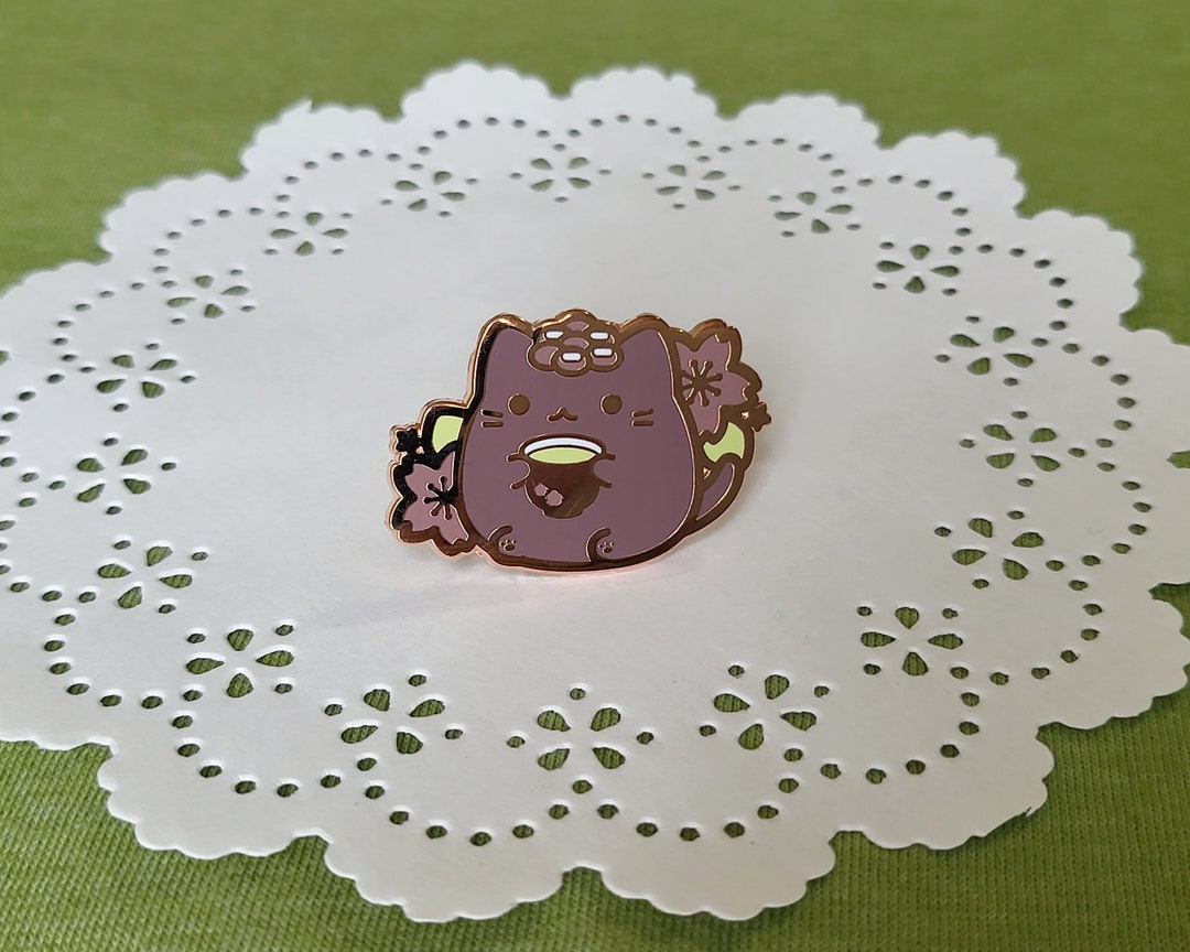 Adzuki Meowtcha Tea Enamel Pin - Etsy
