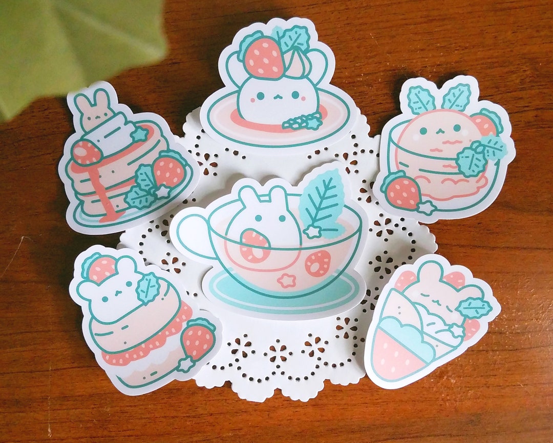 Strawbunny Mint Tea and Friends Stickers - Etsy