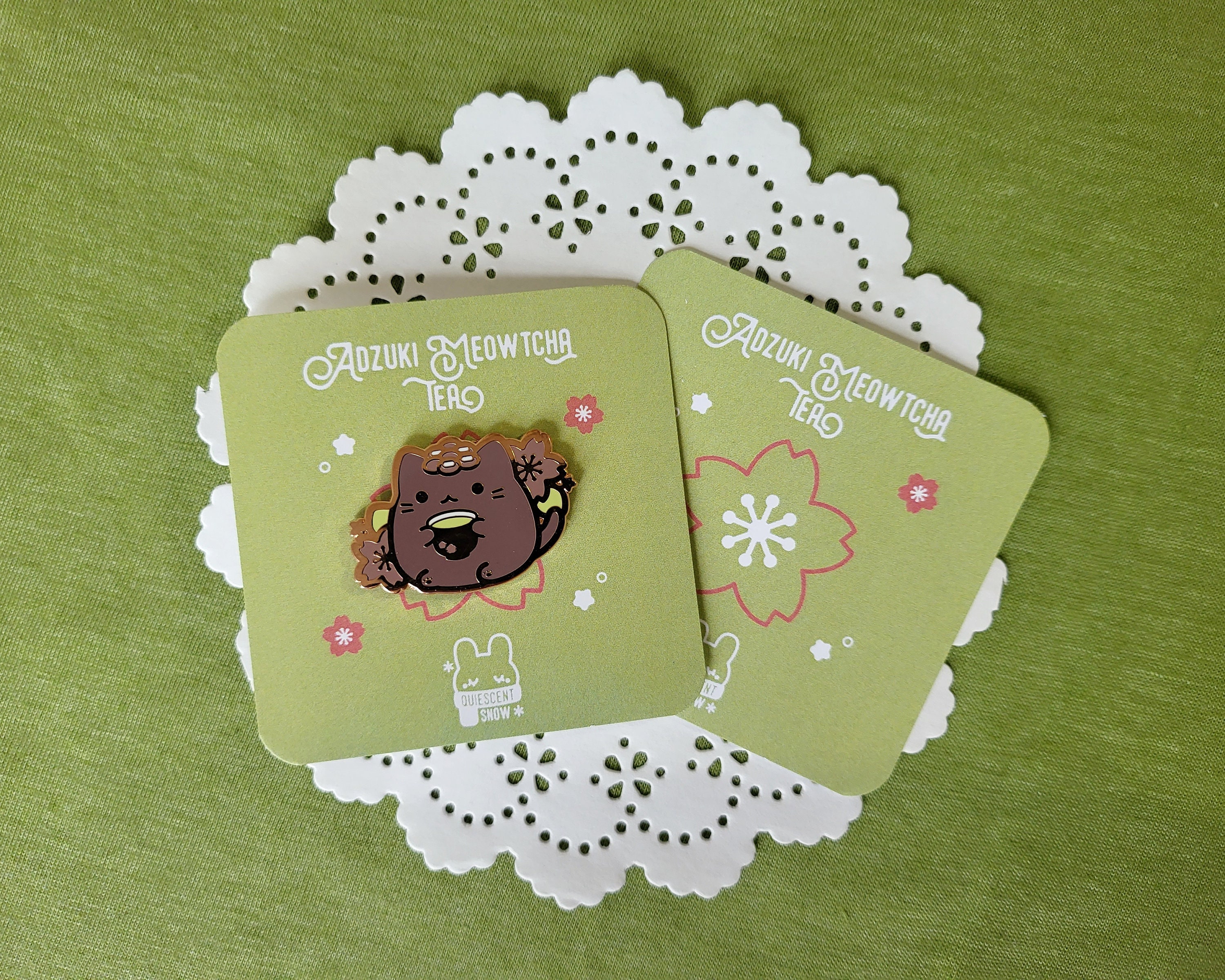 Adzuki Meowtcha Tea Enamel Pin - Etsy