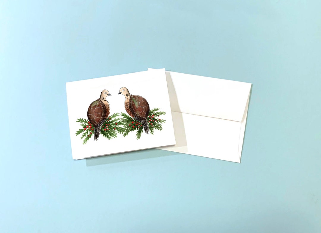 Two Turtle Doves, 12 Days of Christmas, Christmas Card, Holiday Card ...
