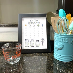 Kitchen Conversion Chart, Kitchen Measurement Sign, Kitchen Decor ...