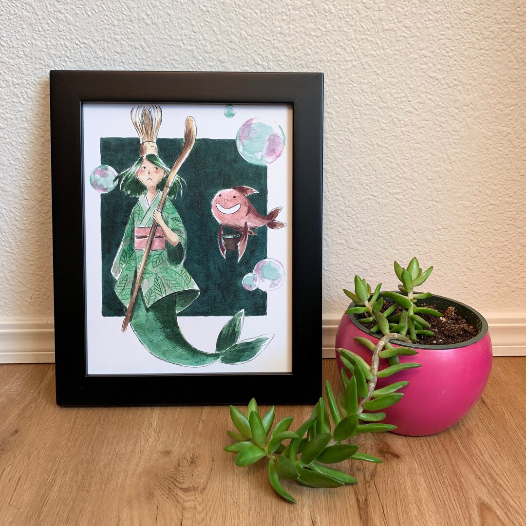 Matcha Art, Mermaid Art, Cool Wall Art, Mermaid Print, Mermaid ...