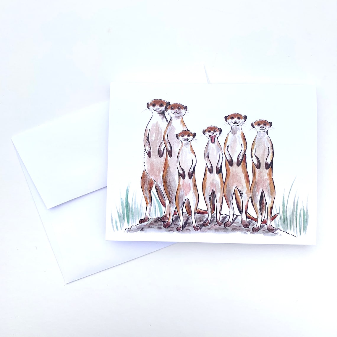 Meerkat Card Meerkat Art Greeting Card Cute Card Animal - Etsy