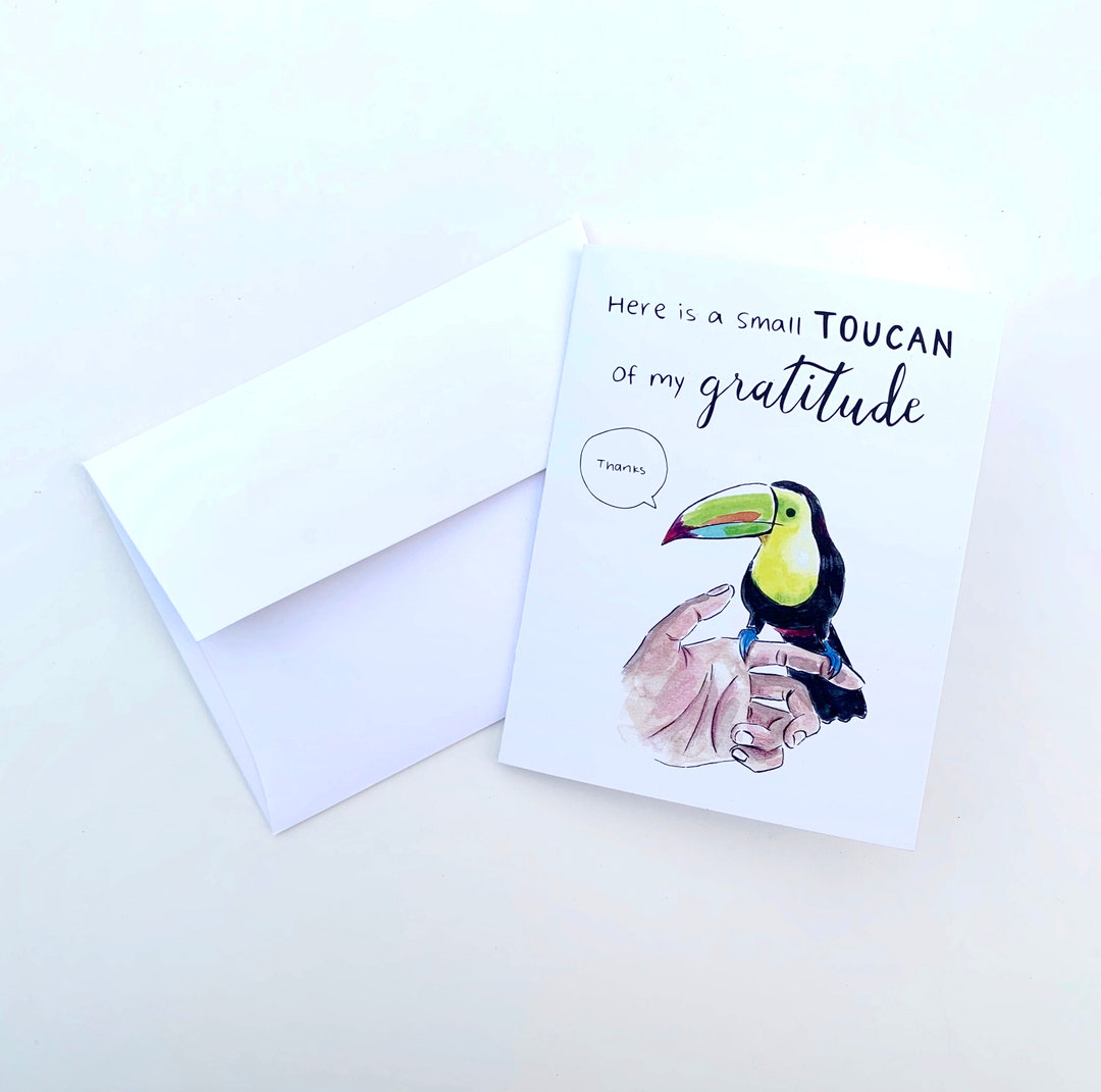 Toucan Greeting Card Thank You Cards Thank You Funny Card - Etsy