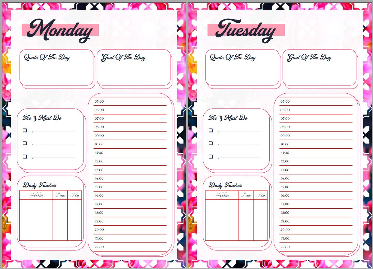 Printable Undated Planner, Ultimate Bundle Planner Set, Daily Weekly ...