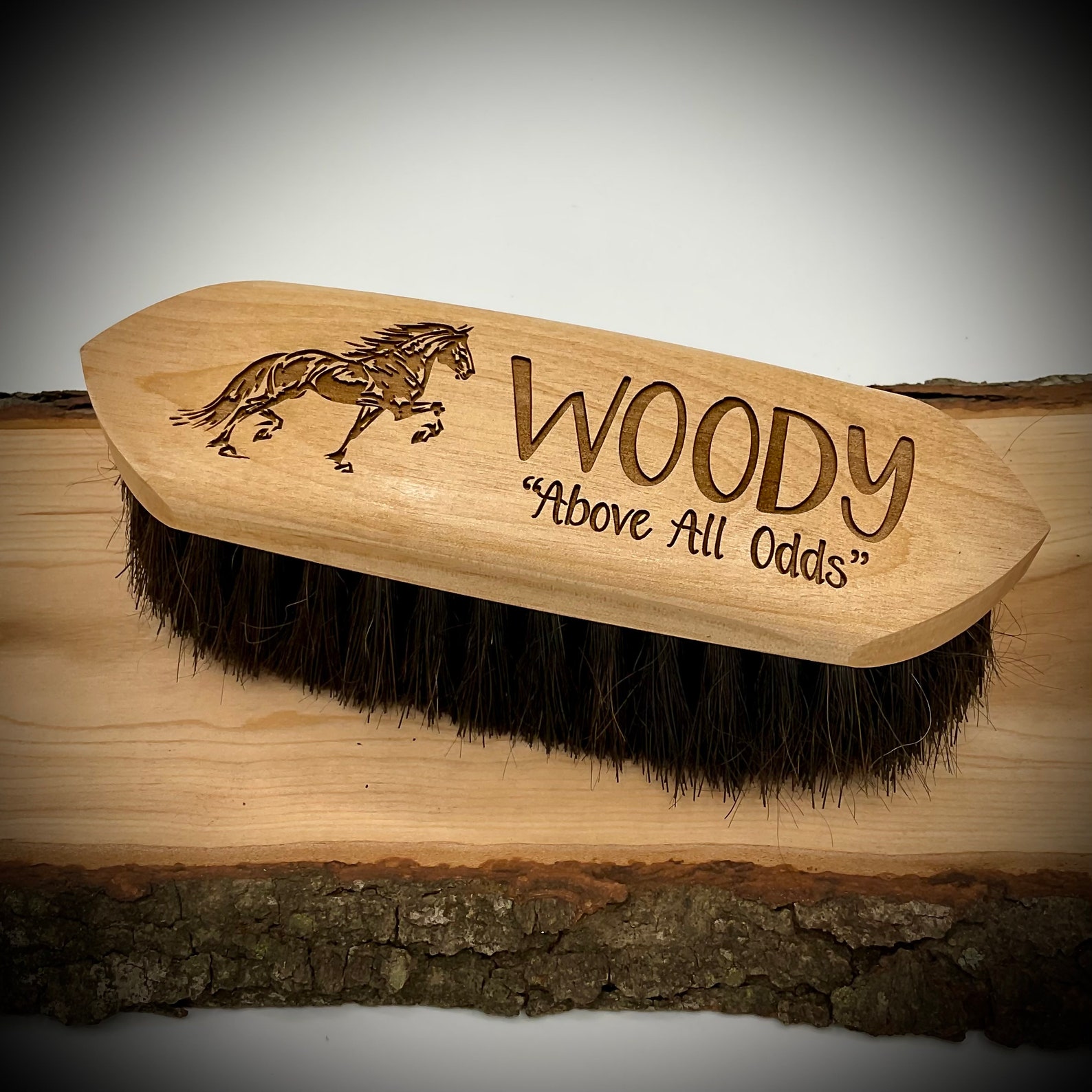 Beautiful Custom Engraved Horse Brush soft Finishing Brushes and More ...