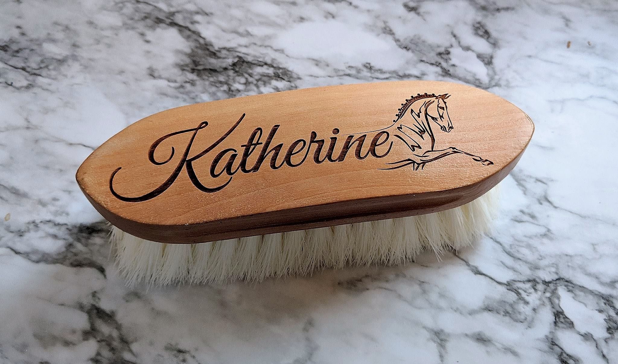 Beautiful Custom Engraved Horse Brush Soft Finishing Brush | Etsy
