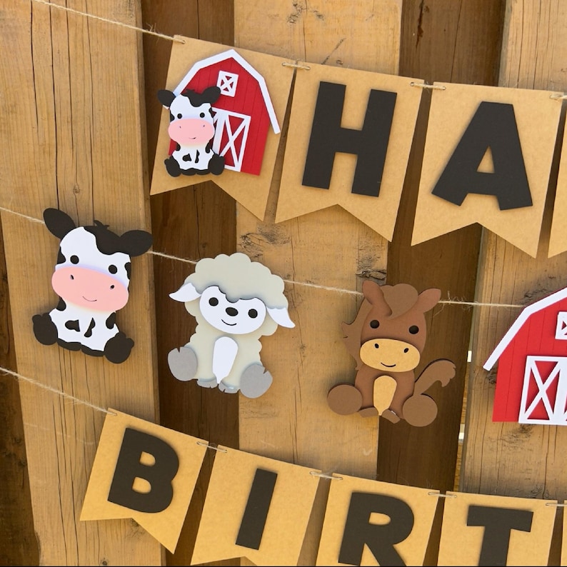Custom Farm Banner | Barnyard Birthday Party Decorations | Farm Animal ...
