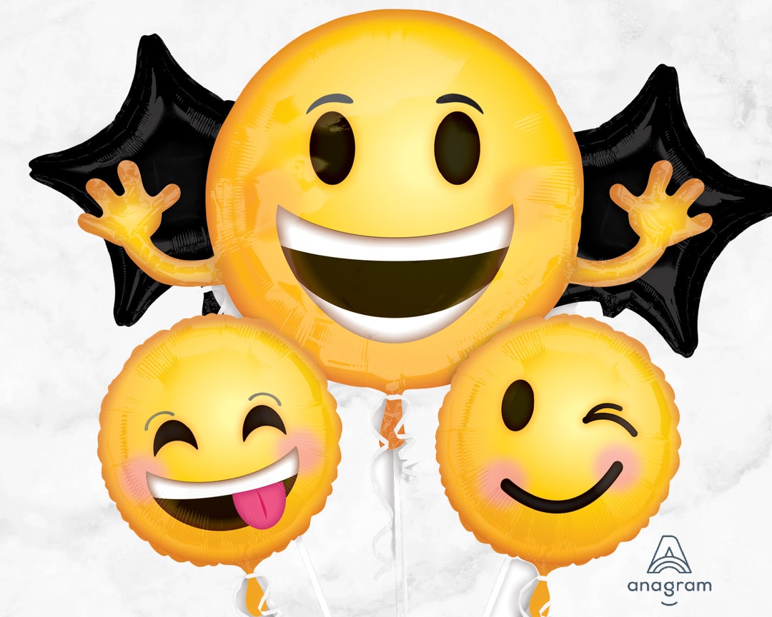 Happy Face Balloon Bouquet | Smile Face Birthday Party Decorations ...