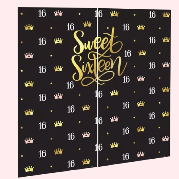 Sweet 16 Backdrop - Etsy