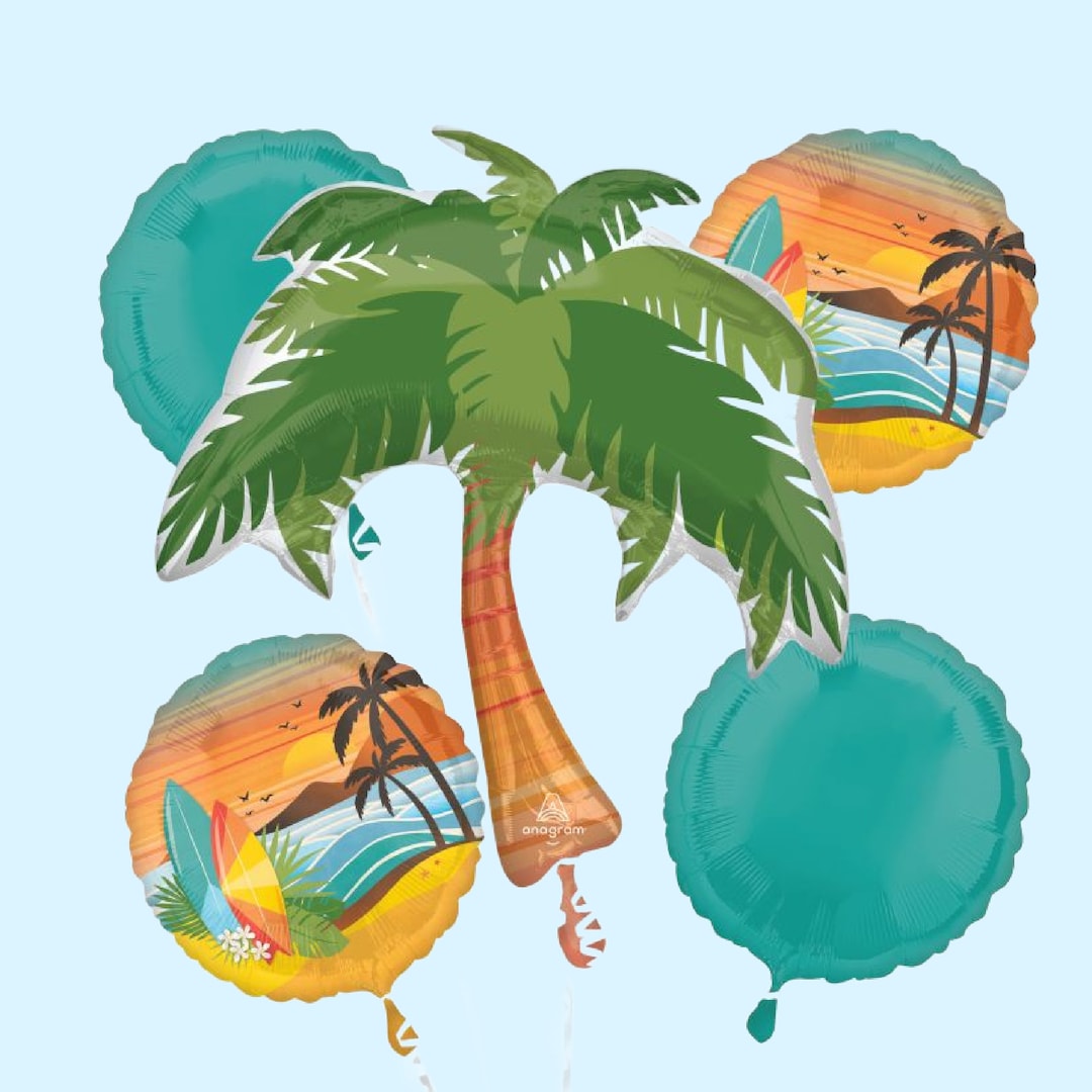 Retro Surf Balloon Bouquet | Beach Birthday Party Decorations | Surf ...