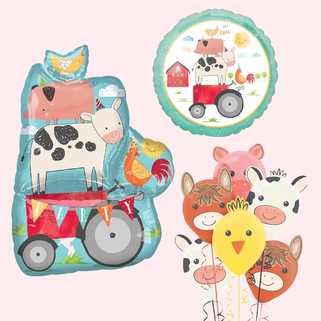 Farm Animal Balloons | Barnyard Birthday Party Decorations | Farm Party ...