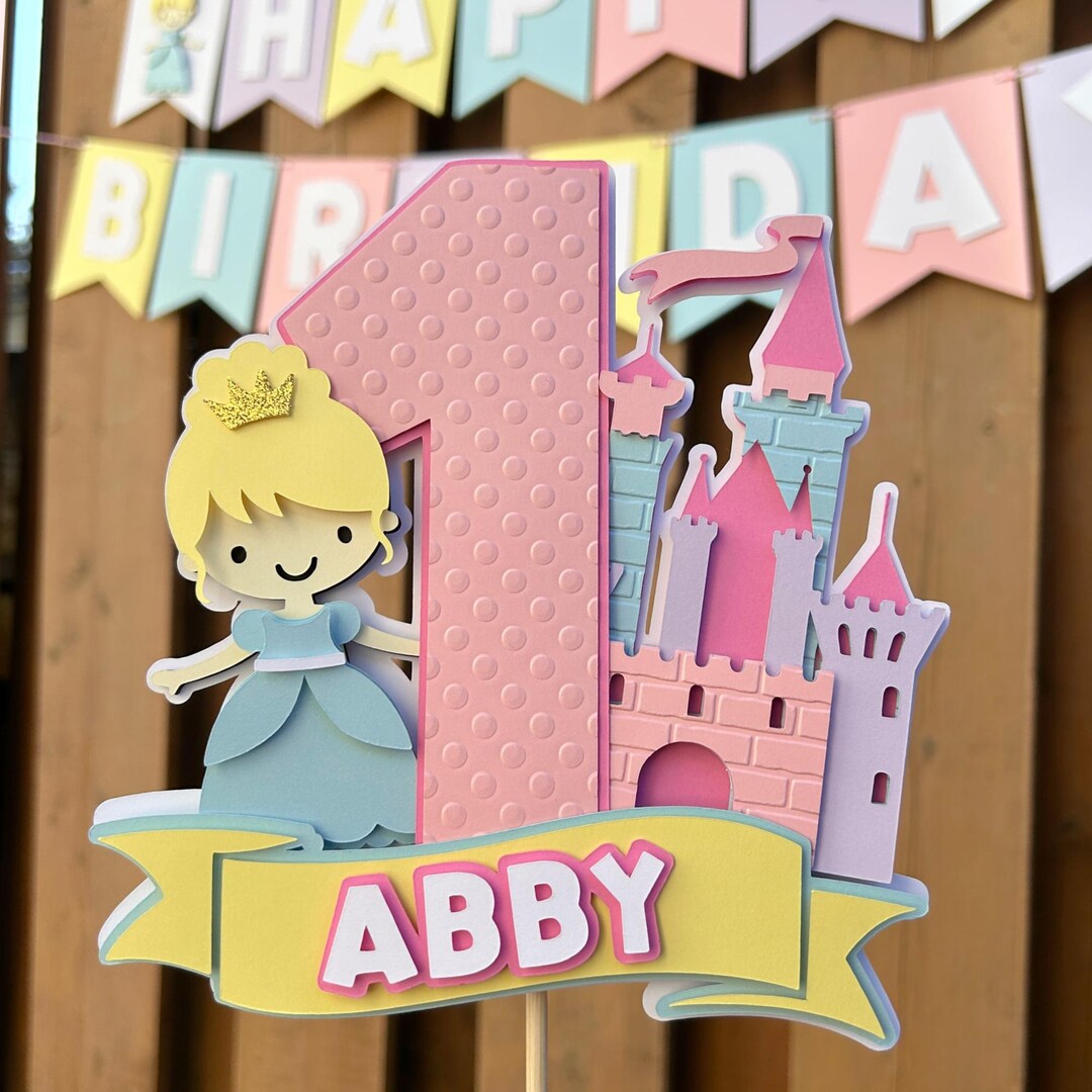 Custom Princess Cake Topper | Princess Birthday Party Decorations ...
