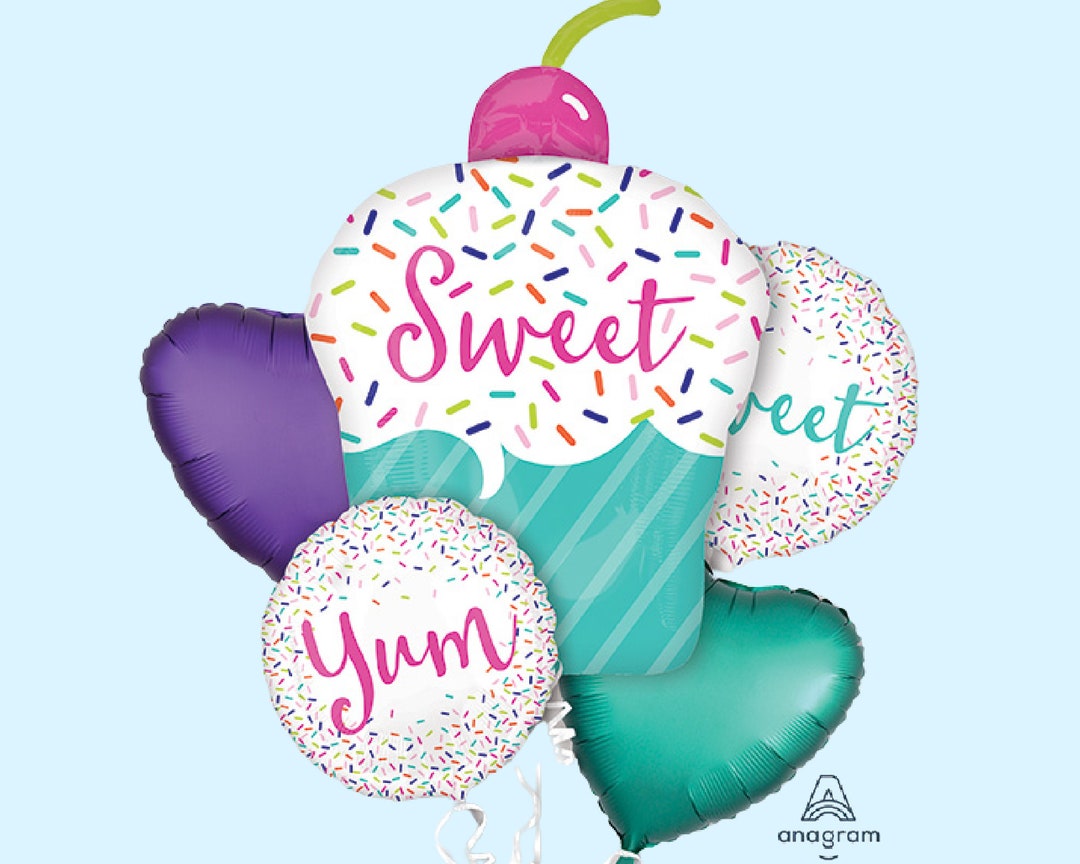 Sweet Balloon Bouquet | Cupcake Birthday Party Decorations | Baking ...
