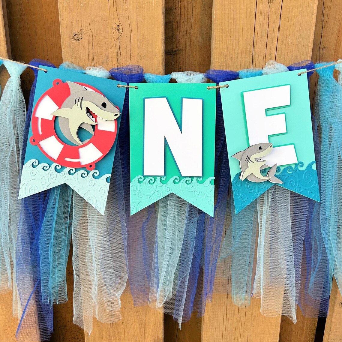 Shark Highchair Banner | Under the Sea Birthday Party Decorations ...