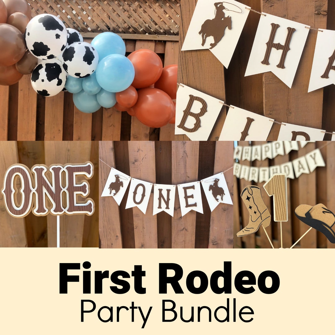 First Rodeo Party Bundle | Cowboy Birthday Party Decorations | How the ...