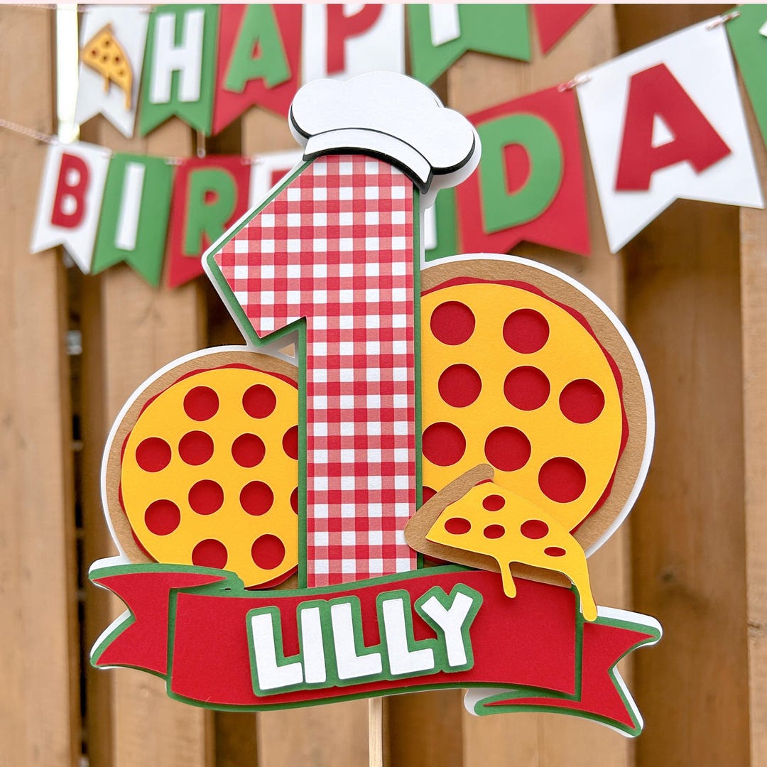 Custom Pizza Cake Topper | Pizza Birthday Party Decorations | Pizza ...