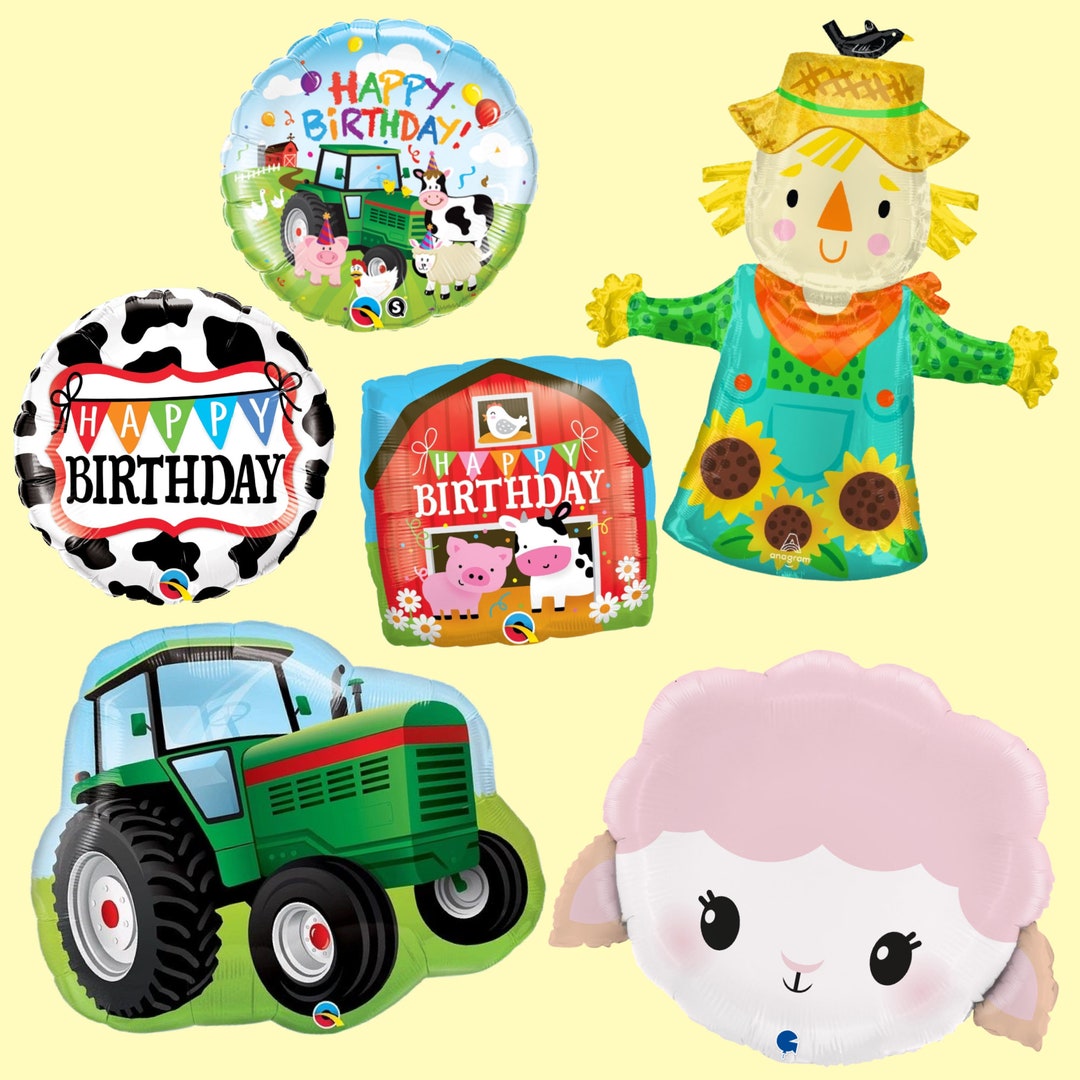 Farm Balloons | Barnyard Birthday Party Decorations | Tractor Party ...