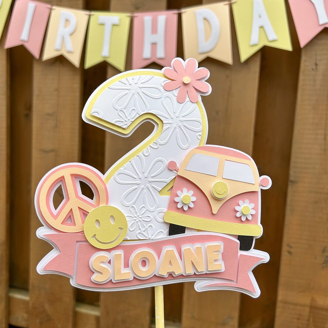 Custom Groovy Cake Topper | Retro 70s Birthday Party Decorations ...