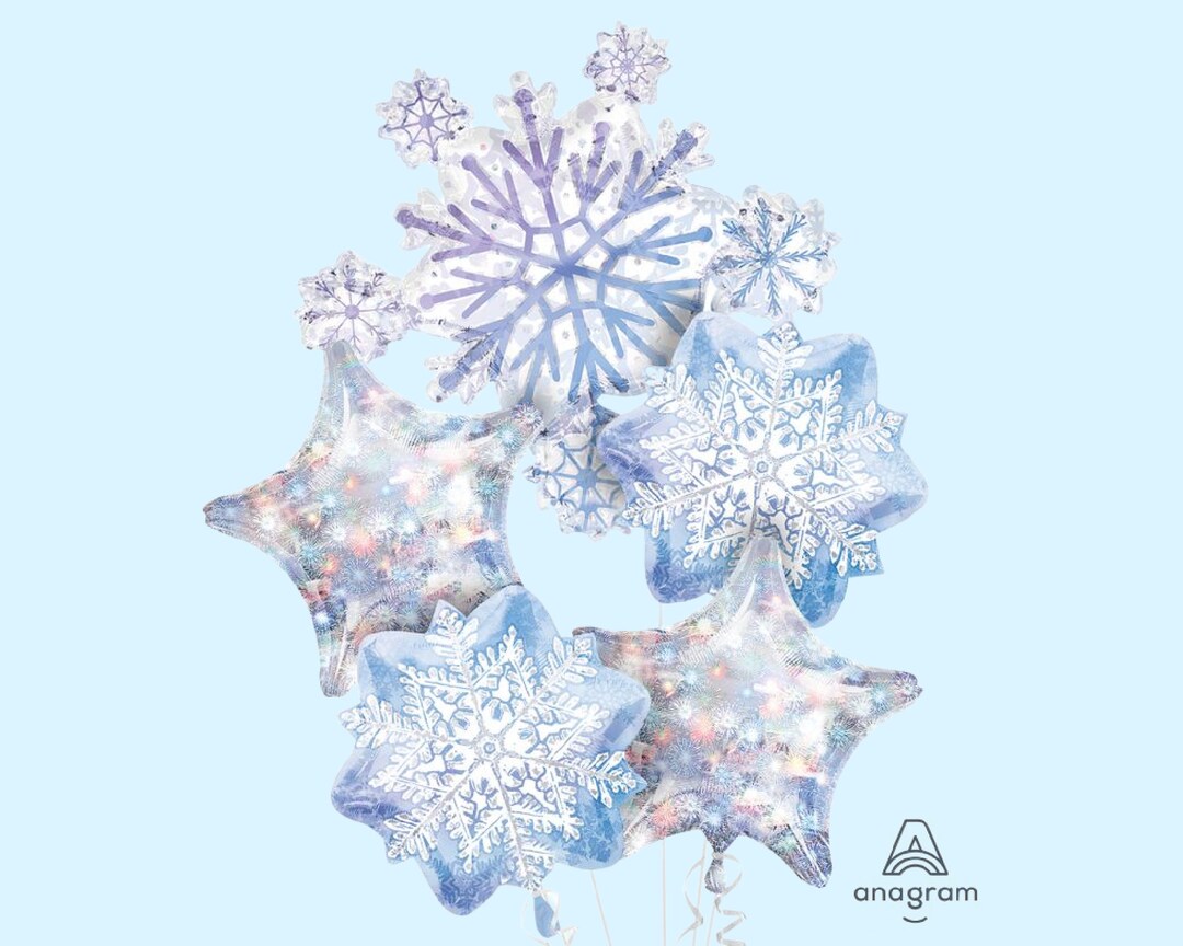 Snowflake Balloon Bouquet | Winter Onederland Balloons Party Decoration ...